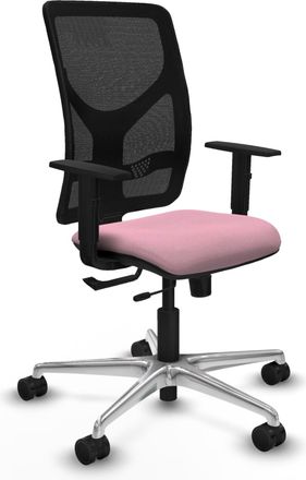 Piqueras y Crespo Drehstuhl mit 1D-Armlehnen, h&ouml;henverstellbare Lendenwirbelst&uuml;tze, ausgestattet mit Syncro/Traslack und Schneideschaum, mit Rollen von 65 mm, Nylon, Sc