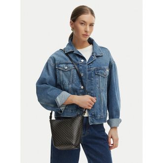 Calvin Klein Handtasche Calvin Klein Emblem Aop Sm Bucket Crossbody LV04F3506G Schwarz