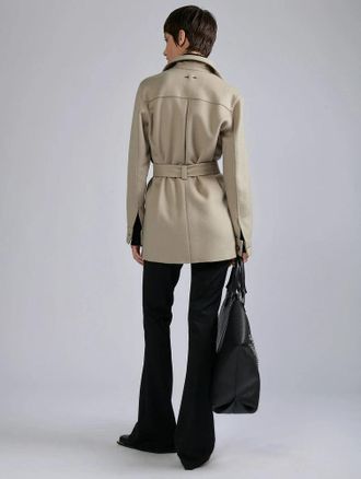 Barbara Bui Wool-Blend Shirt Jacket - Beige
