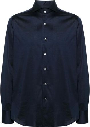 Canali Homme, Chemises, Bleu, Taille: S Camisa Marino Algodon