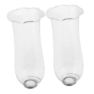 Valiclud 2 Stück Windgeschützter Glas-kerzenhalter Klare Glas-windlicht-Lampe Wiederverwendbarer Vintage Öl-lampenschirm Ersatzglas für Innen Außenbeleuchtung