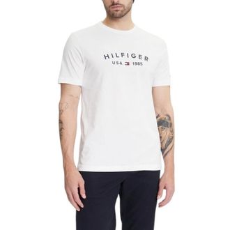 Tommy Hilfiger Homme, Tops, Blanc, Taille: 2XL Logo T-Shirt