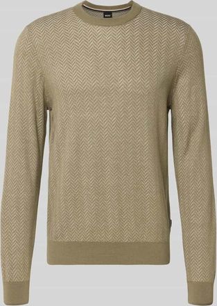 HUGO BOSS Regular Fit Pullover aus Schurwoll-Mix Modell HABITO