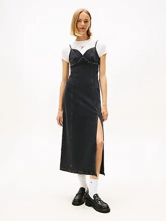 Tommy Hilfiger Robe longue en jean à clous métalliques
