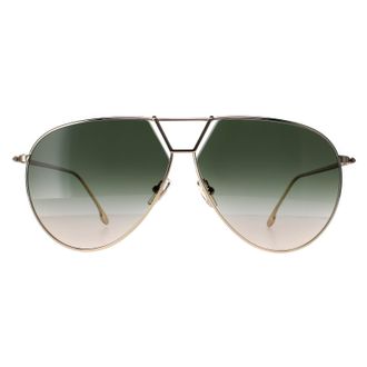 Victoria Beckham Pilotenbrille Damen Gold Khaki Grau Farbverlauf VB208S