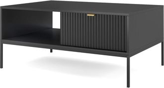 Selsey Vellore - Couchtisch Wohnzimmertisch mit Schublade, Schwarz, 104x68 cm - Selsey