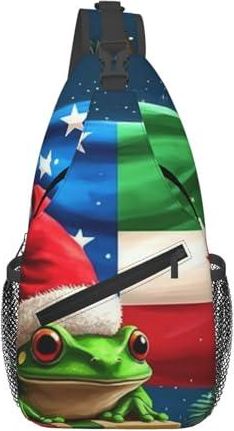 Generic Sac &agrave; dos de voyage &agrave; bandouli&egrave;re motif drapeau grenouille pour homme
