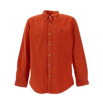 Polo Ralph Lauren Chemise en velours c&ocirc;tel&eacute; coupe personnalis&eacute;e - Homme - Chemises - Orange - Taille: M