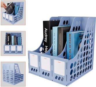 Eagle Porte-revues &agrave; 3 compartiments - Organiseur en plastique robuste - S&eacute;parateur de documents de bureau pour bureau, maison ou &eacute;tude