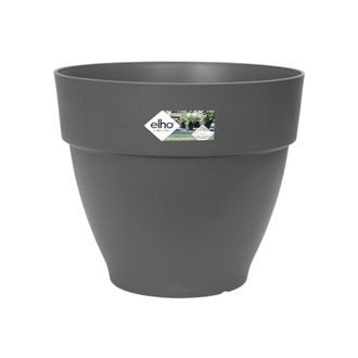 ELHO Vibia Campana rund 65 cm - großer Blumentopf für den Außenbereich - inklusive Wasserreservoir - 100% recycelter Kunststoff - Schwarz/Anthrazit