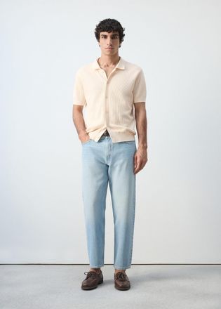 Mango Poloshirt aus 100 % Baumwolljersey mit Kn&ouml;pfen cremewei&szlig; - Herren - XXL - MANGO MAN