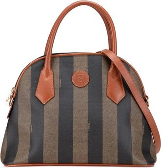 Fendi sac à bandoulière Pequin en toile enduite Dome (2000-2010) - Marron