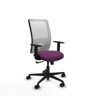 Piqueras y Crespo B&uuml;rostuhl Zulema mit 1D-Armlehnen, h&ouml;henverstellbare Lendenwirbelst&uuml;tze, ausgestattet mit 3 Positionen und Schneideschaum, mit 65 mm Nylon-Rollen, Wei