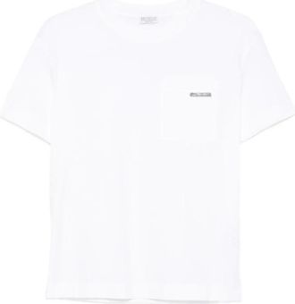Brunello Cucinelli Femme, Tops, Blanc, Taille: 38 FR Cotton Jersey T-Shirt