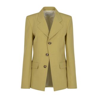 Ami Femme, Vestes, Jaune, Taille: 42 FR New Wool Single Breasted Fitted Jacket
