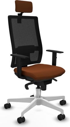 Piqueras y Crespo Schreibtischstuhl mit Armlehnen und hoher R&uuml;ckenlehne, h&ouml;henverstellbare Lendenwirbelst&uuml;tze und h&ouml;henverstellbares Kopfteil und Neigungsverstellung, S