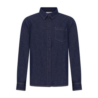 Maison Kitsun&eacute; Femme, Blouses et Chemises, Bleu, Taille: 34 FR Indigo Light Japanese Denim Shirt