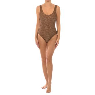 Michael Kors Badeanzug mit Rundhalsausschnitt - - Swimwear - Damen - Braun - S