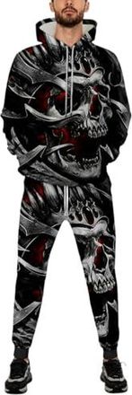 Generic Surv&ecirc;tement de sport pour homme Motif cr&acirc;ne 3D, Homme-02, 3XL