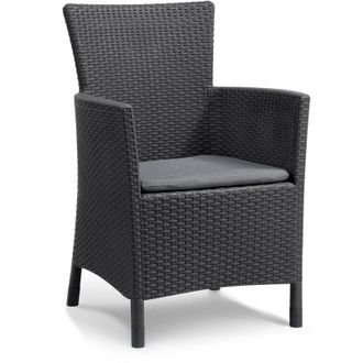 Dmora Outdoor-Sessel Casina, Gartensessel, Loungesessel f&uuml;r au&szlig;en, Bequemer Stuhl f&uuml;r den Garten, 62x60 h89 cm, Anthrazit - Dmora