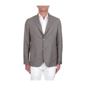 Barba Herren Ma&szlig;geschneiderte Wollmischungsjacke - - Jackets - Herren - Grau - M