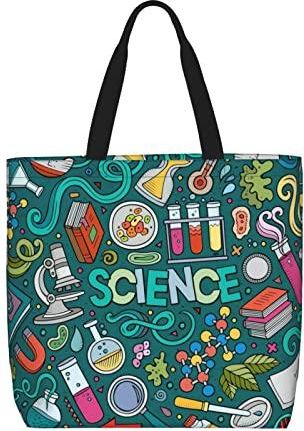 Generic Sac Fourre-Tout &Eacute;ducation Scientifique Sac &Agrave; Provisions En Toile Lavables R&eacute;utilisable Sacs En Toile &Eacute;paule, Pour &Eacute;cole, Filles, Femmes, Shopping