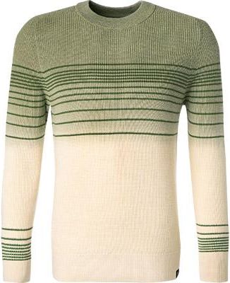 Marc O'Polo Herren Pullover grün Baumwolle gestreift