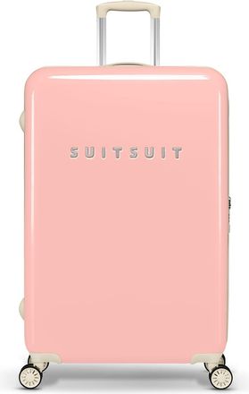 SuitSuit Koffer Groß 76 cm - Hartschalen Reisekoffer mit Rollen - TSA-Schloss - 94 L - Fabulous Fifties Papaya Peach