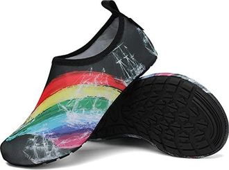 Saguaro Chaussons Homme Femme Pantoufles Eté Antidérapantes Slipper Atmungsaktiv Léger, Arc-en-ciel 42/43EU