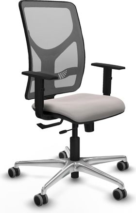 Piqueras y Crespo Schreibtischstuhl, grau und wei&szlig;, mit 1D-Armlehnen, h&ouml;henverstellbare Lendenwirbelst&uuml;tze, ausgestattet mit Syncro/Traslack und Schneideschaum, Grau/We