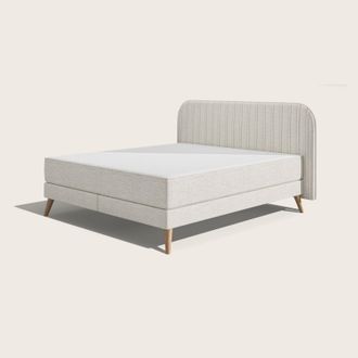 Emma Original Elite Boxspringbett - Mint - 180x200 cm - Kopfteil Streifen - Metallf&uuml;&szlig;e