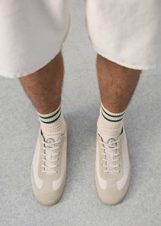 Mango Tennis combin&eacute;es cuir &eacute;cru - Homme - 40 - MANGO MAN