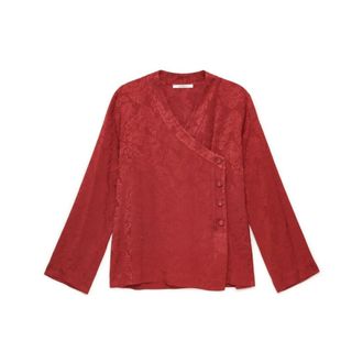 Maliparmi Damask Jacquard Hemd - - Blouses & Shirts - Damen - Orange - L