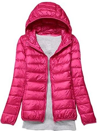 ORANDESIGNE Doudoune Légère a Capuche Femme Duvet Veste Doudoune à Capuche Courte Manteau Doudoune Matelassée Pliable Blouson Doudounes Legeres Courtes Mi Saison 