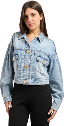 A|X Armani Exchange Femme, Vestes, Bleu, Taille: 38 FR Denim Cotton Jacket