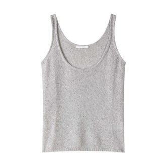 Patrizia Pepe Femme, Tops, Gris, Taille: 38 FR Top en maille &agrave; sequins