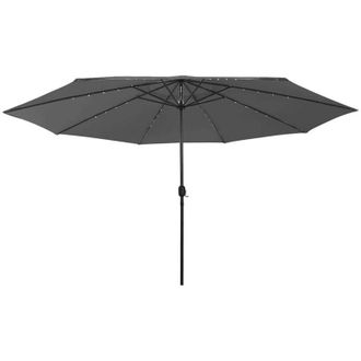 vidaXL Vidaxl - Parasol de jardin avec lumi&egrave;res led et m&acirc;t en m&eacute;tal anthracite