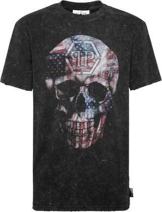 Philipp Plein t-shirt Skull America - Noir