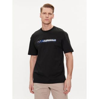 Calvin Klein T-Shirt Raised Linear Logo K10K112490 Schwarz Regular Fit