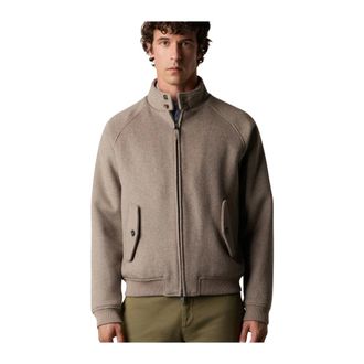 Brooks Brothers Homme, Vestes, Beige, Taille: 2XL Wool Harrington Jacket