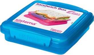 Sistema Aqua Brotb&uuml;chse, Sandwichbox/Frischhaltedose, 450 ml, Modern, Blau, 15 cm x 15 cm x 4 cm