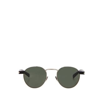 Saint Laurent Silberne ovale Sonnenbrille aus Metall - - Accessories - Herren - Grau - ONE SIZE