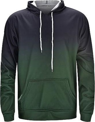 Generic Sweat &agrave; capuche pour homme - Sweat &agrave; capuche &agrave; manches longues - Coupe droite - Pull en polaire confortable - Avec cordon de serrage - T-shirt dext&eacute;ri