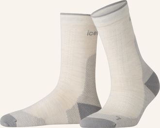 Icebreaker Socken Merino Hike + Ultralight Crew weiss