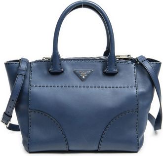 Prada Crossbody Bags - Stitched Twin Pocket Tote - Gr. unisize - in Blau - f&uuml;r Damen