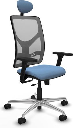 Piqueras y Crespo Stuhl f&uuml;r &Uuml;berwachungs- und Kontrollkabinen mit 3D-Armlehnen, h&ouml;henverstellbarer Lendenwirbelst&uuml;tze und festem Kopfteil, ausgestattet mit Syncro/Trasl