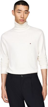 Tommy Hilfiger Herren Pullover Pima Cashmere Roll Neck mit Rollkragen, Weiß (Ivory), 3XL