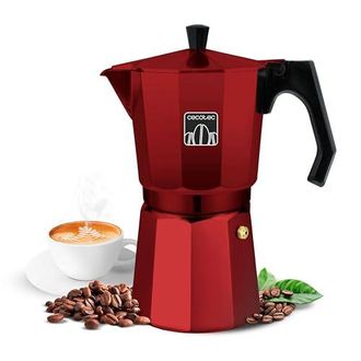 Cecotec Italienische Kaffeemaschine Mokclassic 600 Red. Aluminium-Kaffeemaschine, f&uuml;r alle Herdarten, 6 Tassen, Silikondichtung, ergonomischer und hitzebest&auml;n