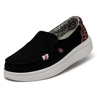 HeyDude Mocassins Misty Rise pour Femme, Black Palm, 39 EU