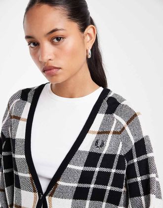 Fred Perry gilet en maille &agrave; boucle &eacute;cossaise &eacute;cru-Blanc